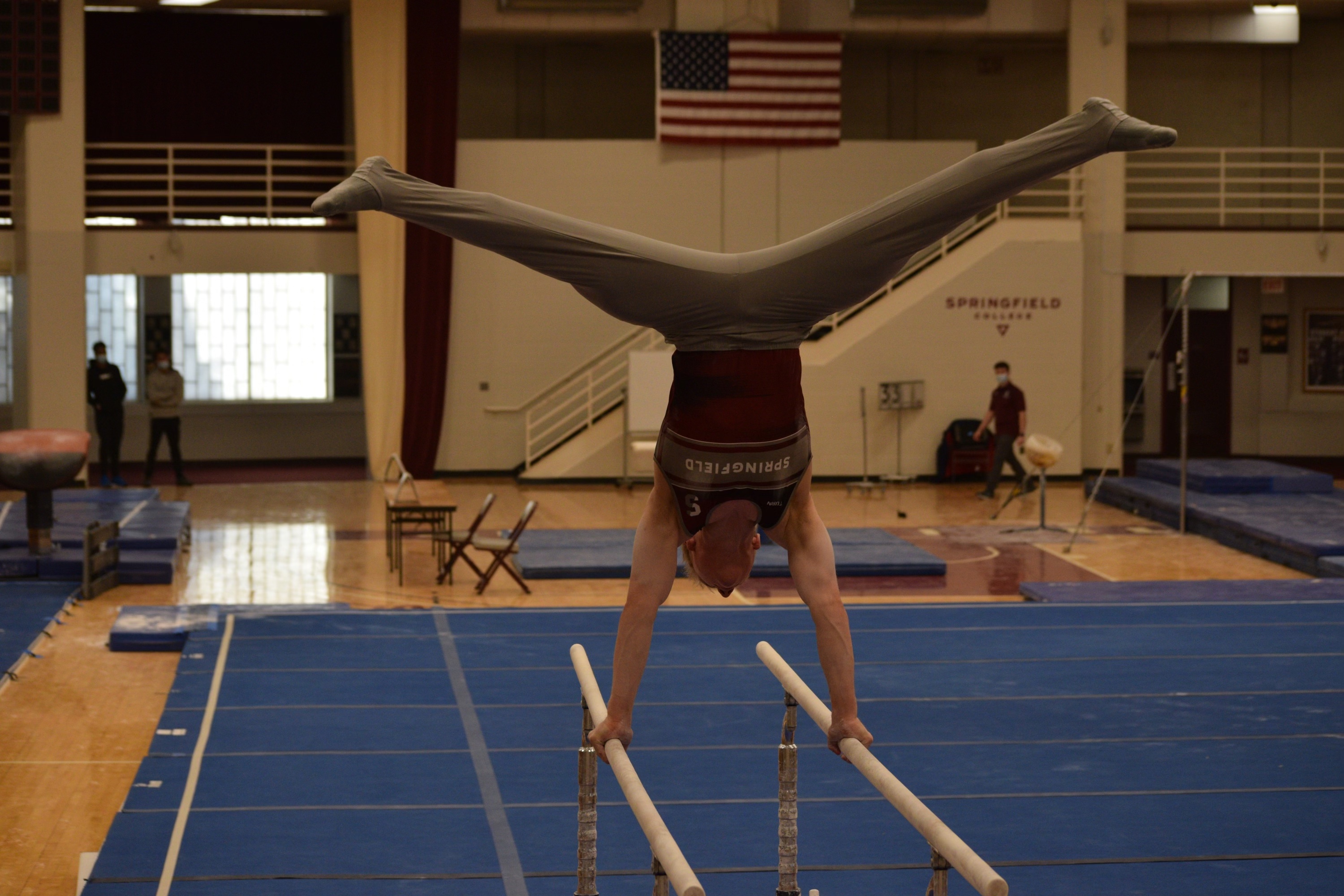Springfield men's gymnastics competes in front of Blake Arena crowd for ...