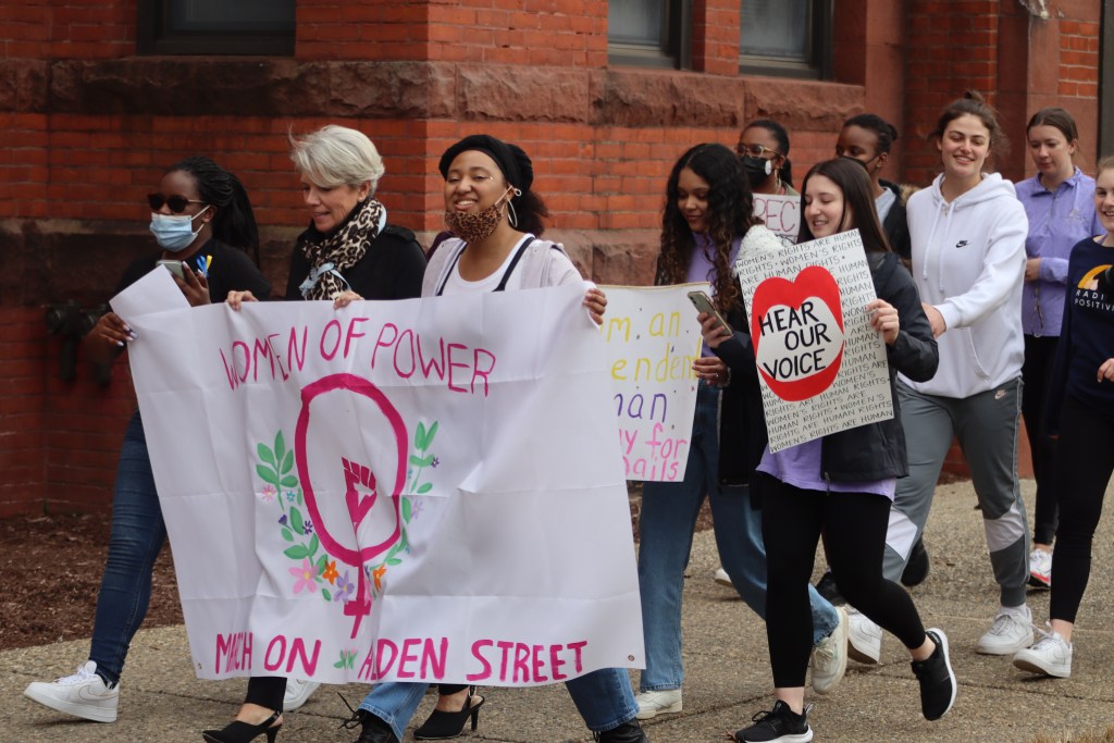 'The future is female': Women of Power club hosts a women's march