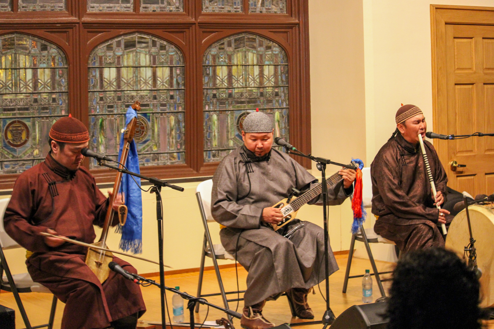 Throat singing ensemble Alash performs in Marsh Memorial Chapel